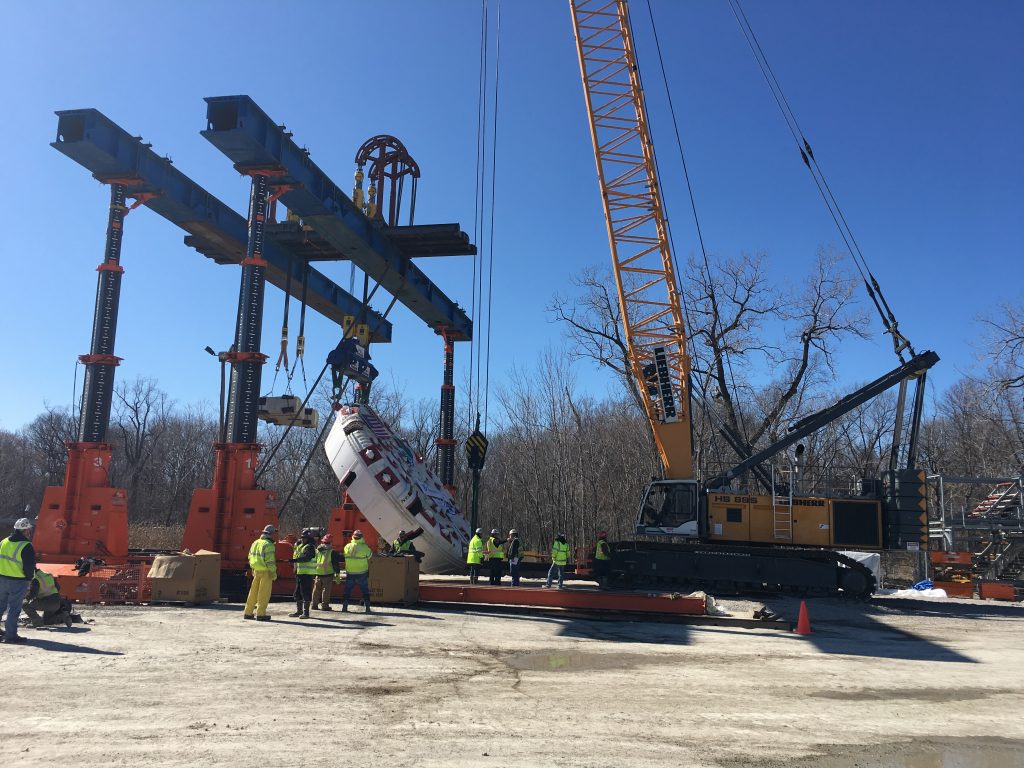 PSC Crane & Rigging Skids Boring Machine at Dugway Tunnel