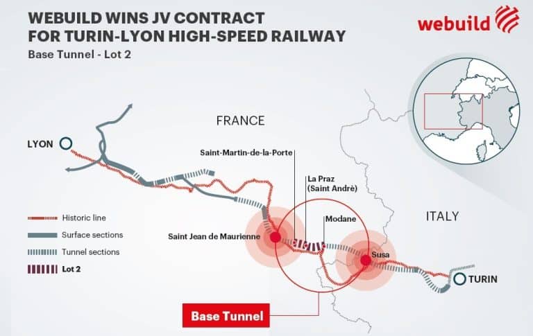 Webuild Wins JV Tunnel Contract For Turin-Lyon Railway